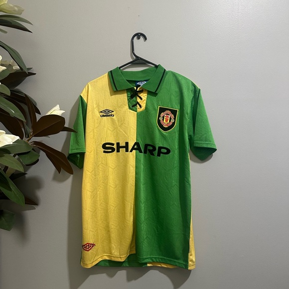 Umbro | Shirts | 992 Manchester United Green Third Kit | Poshmark
